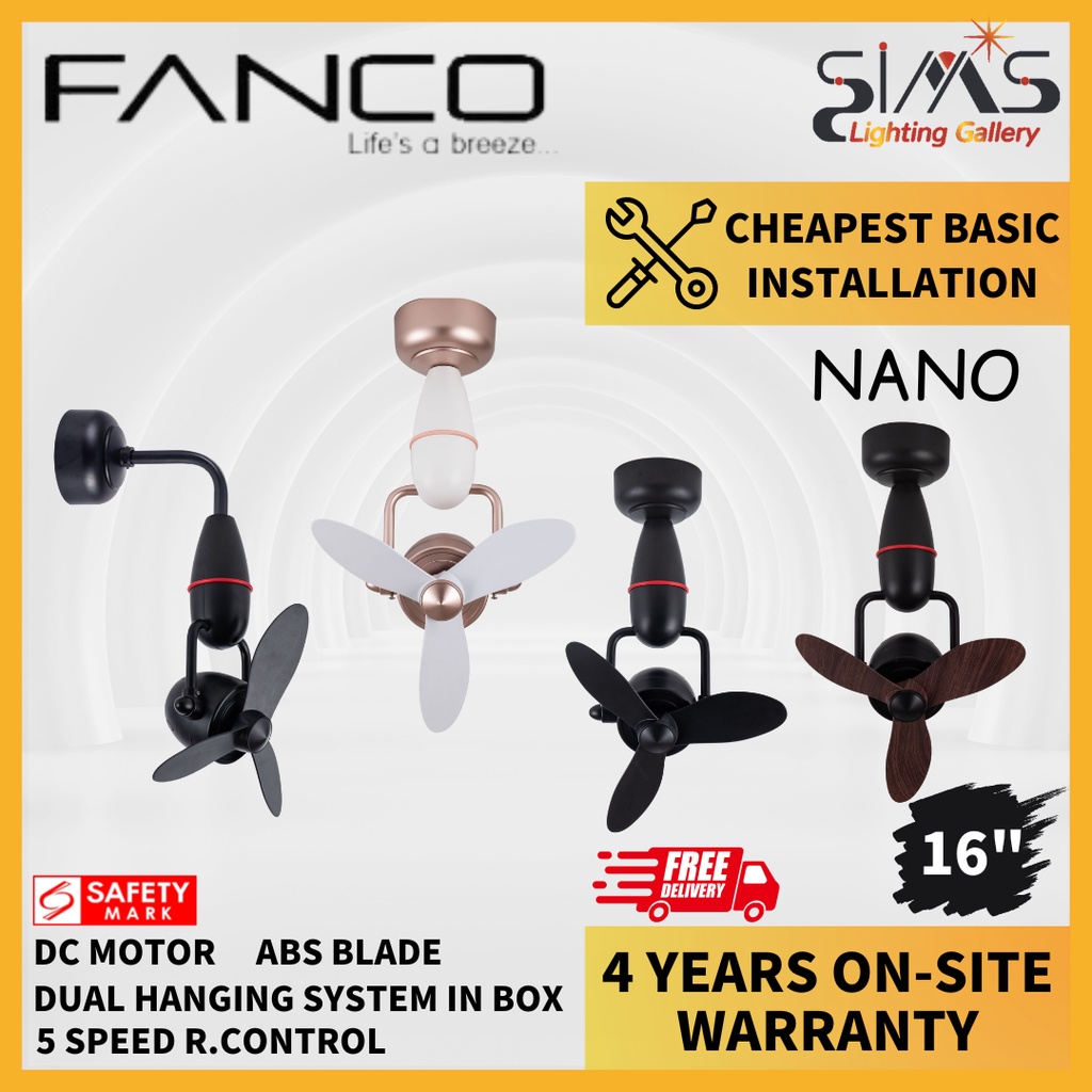 FANCO corner fan NANO 16" dual hanging system TRISTAR DC motor Series ...