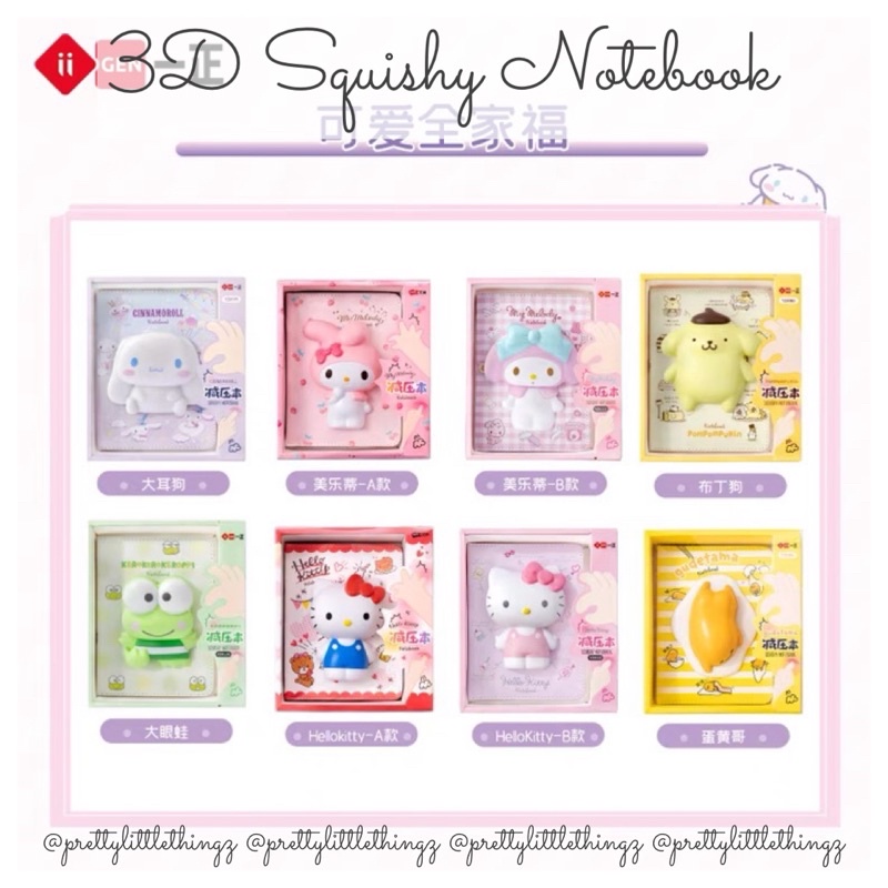 * SG READY STOCK * 3D Squishy Notebook (Melody, Cinnamoroll, Hello ...