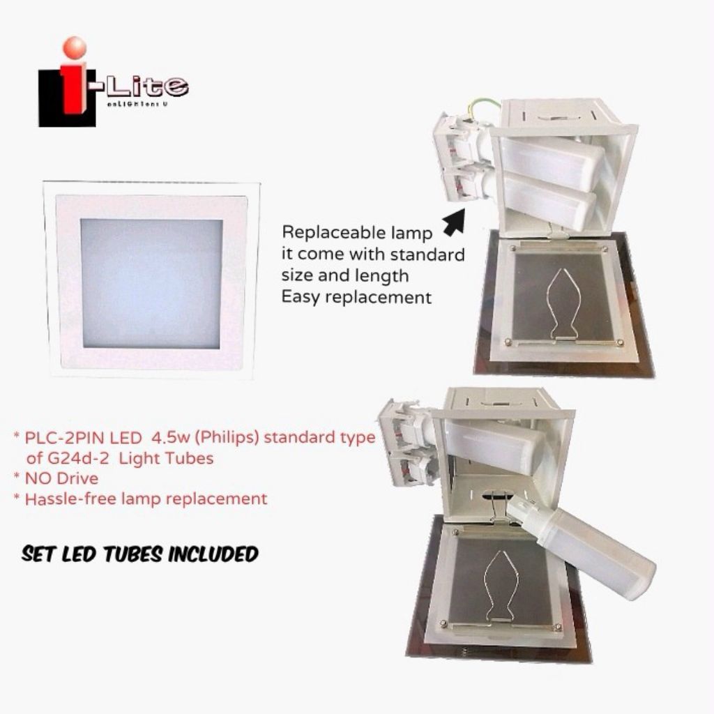 RECESSES DOWNLIGHT-HALO SQUARE COMPLETES WITH PHILIPS 4.5W HORIZONTAL ...