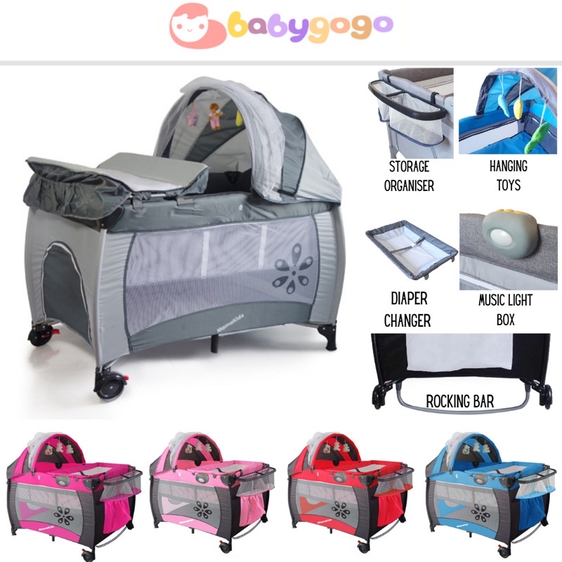 [SG Stock] Mamakids Playpen Upgraded Baby Rocking Cot Bed Foldable ...