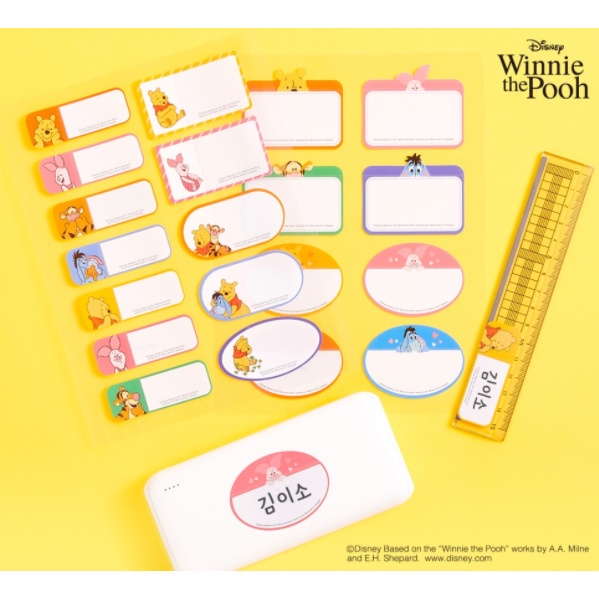 Daiso Disney Winnie the Pooh Name Sticker Daiso Korea Character Name ...