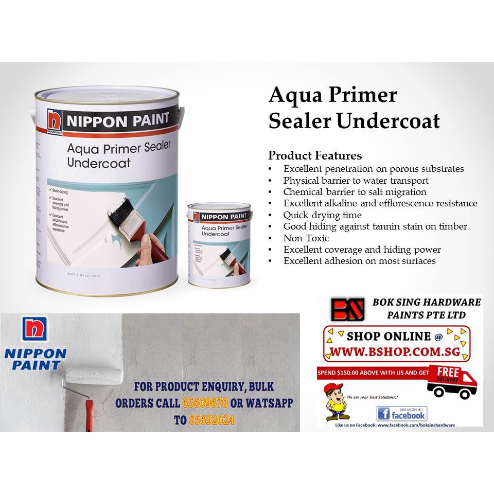 NIPPON AQUA PRIMER SEALER UNDERCOAT 1LIT OR 5LIT | Shopee Singapore
