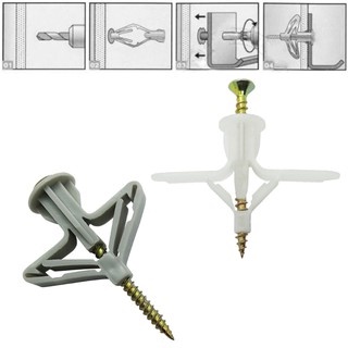 Nylon Butterfly / Aeroplane Wall Plug for Hollow Partition Wall Ceiling ...