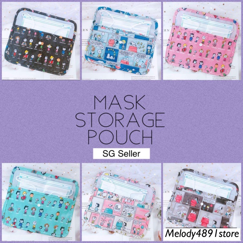 [SG SELLER 🇸🇬] Storage Pouch 2 (Snoopy Comic Snoopy Family LTS Pink LTS ...