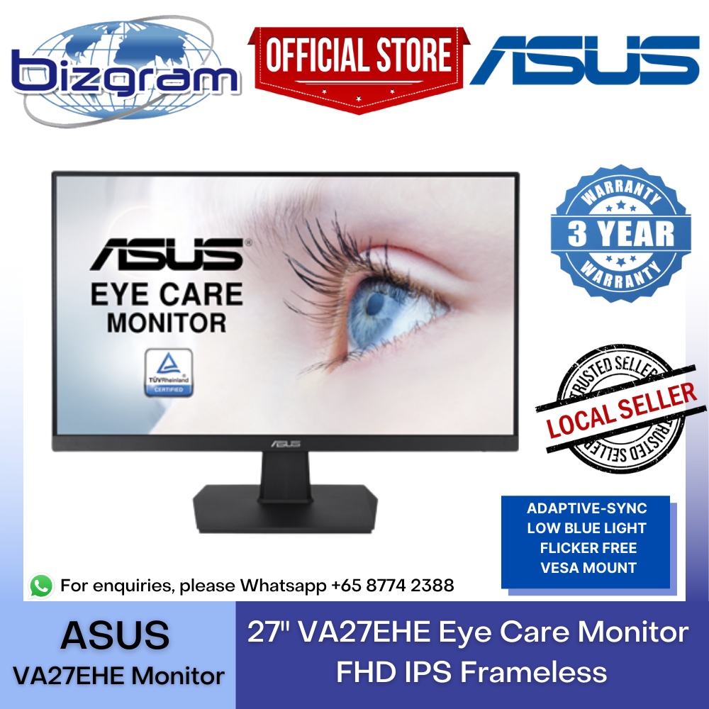 Asus 27" VA27EHE Eye Care Monitor FHD IPS Frameless 75Hz Adaptive-Sync ...
