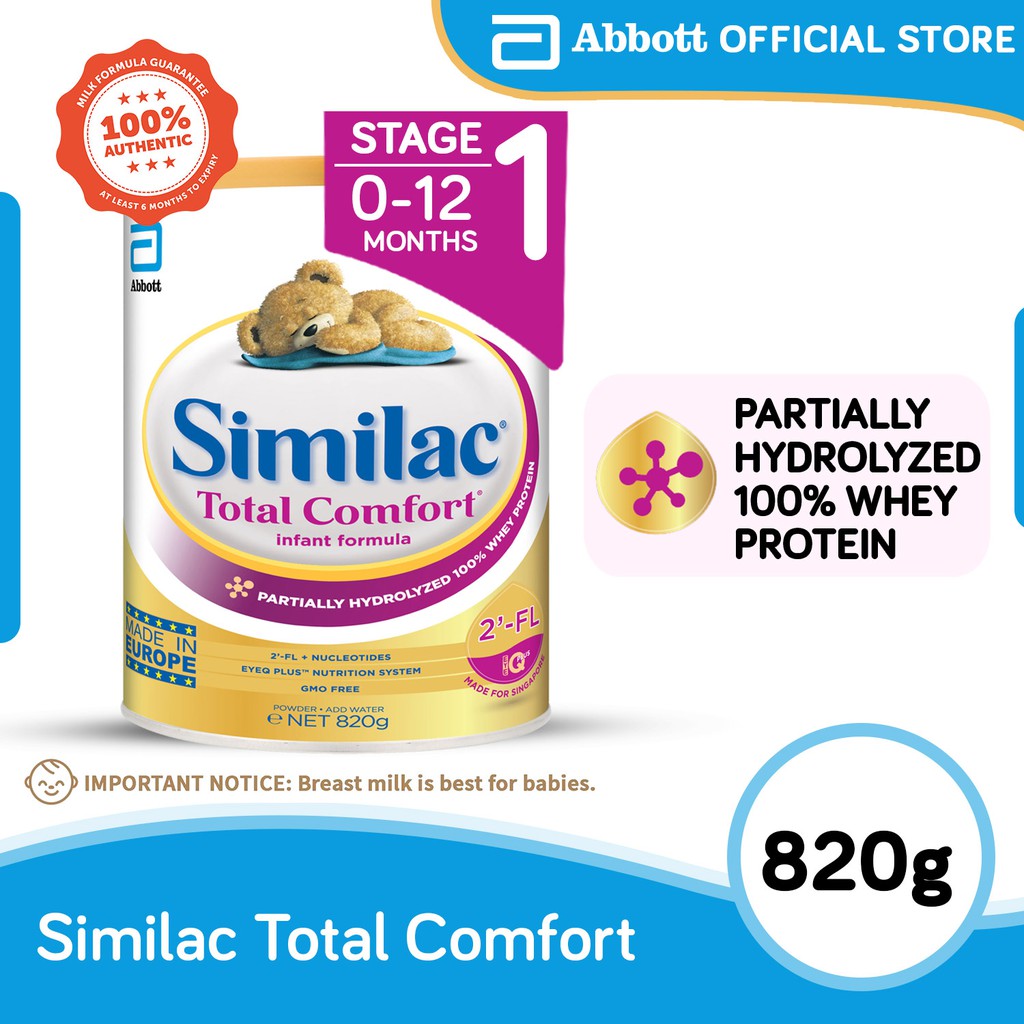 Similac Total Comfort Stage 1 Baby Milk Powder Formula 2'-FL 820g (up ...
