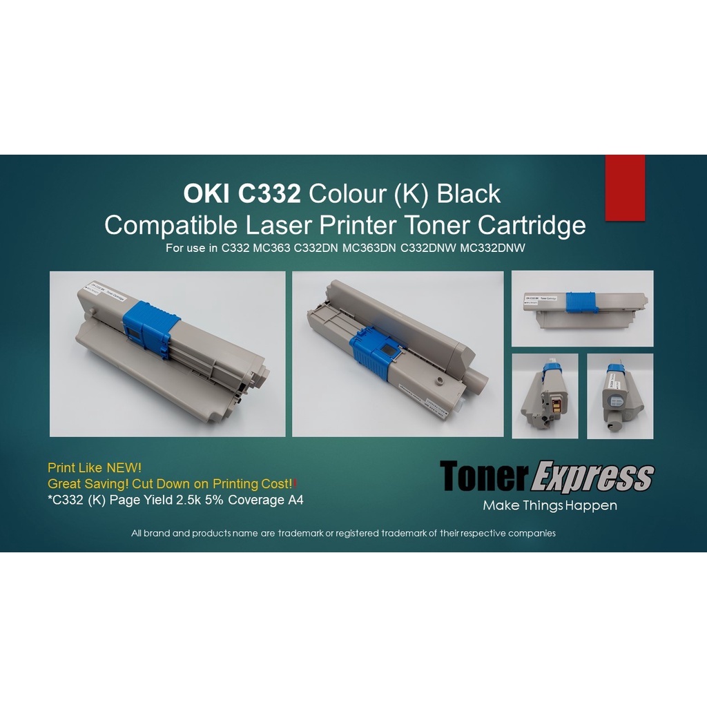 OKI C332 (K) Black Compatible Toner Cartridge | Shopee Singapore