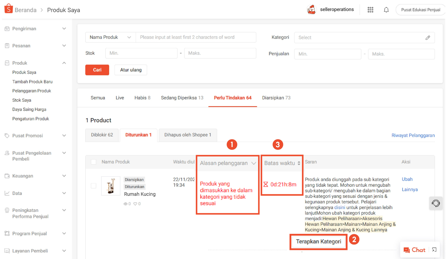 Bagaimana Cara Memperbaiki Produk yang Diturunkan karena Kategori Salah ...