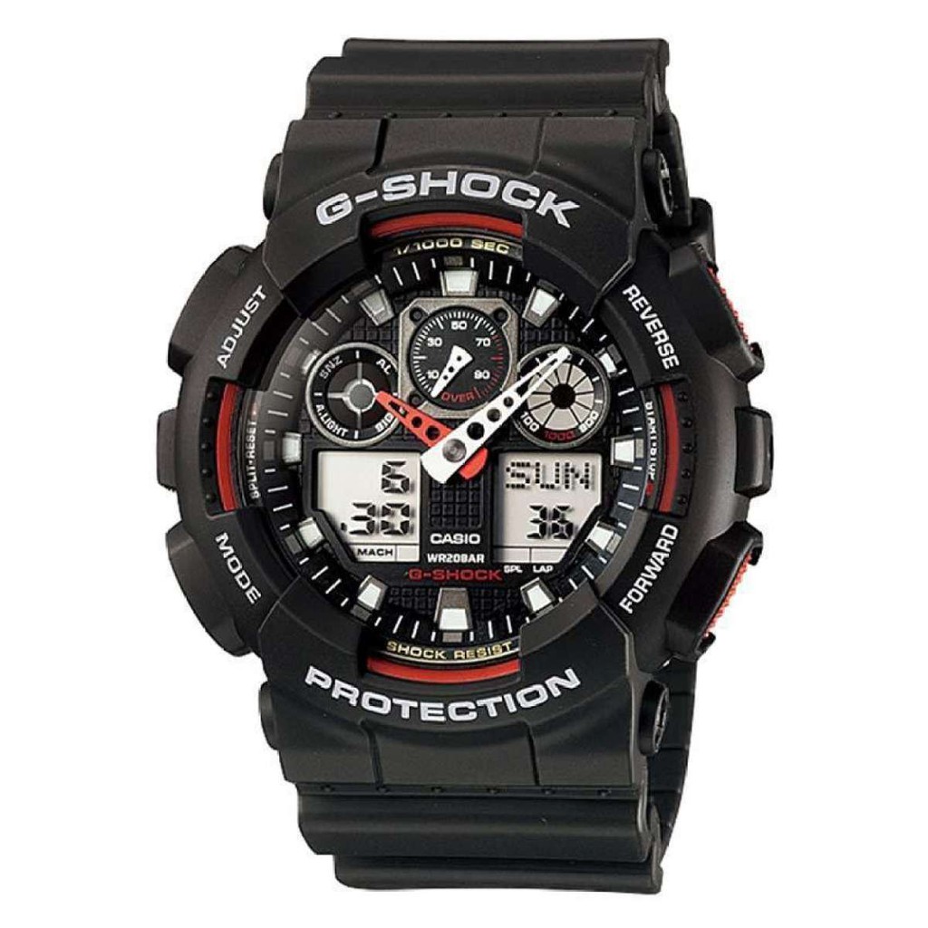 Casio G Shock Extra Large Series Black Resin Band Watch GA100 1A4 GA