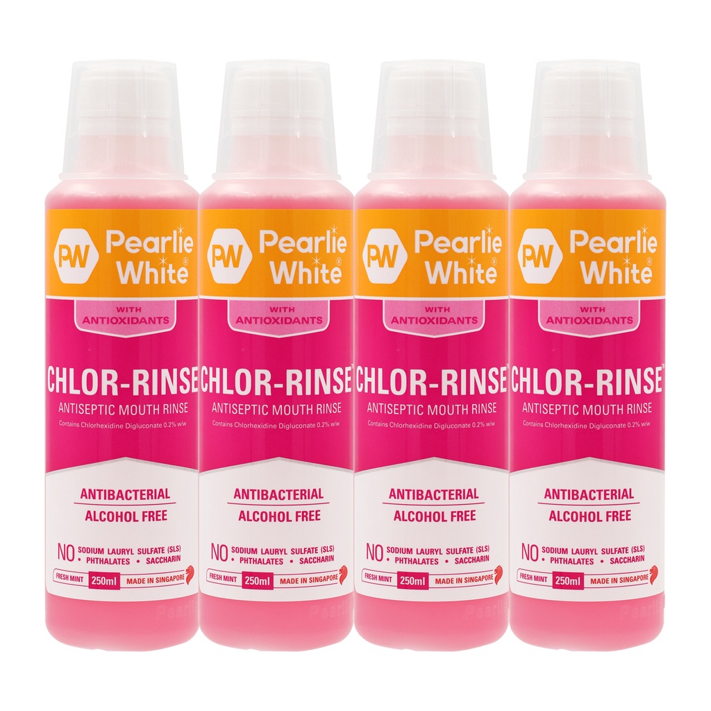 Pearlie White Chlor-Rinse Antiseptic Mouth Rinse 250ml ( Bundle of 4 ...