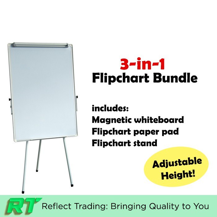 Ergonomic Flip Chart Foldable Stand with Magnetic Whiteboard, Stable ...
