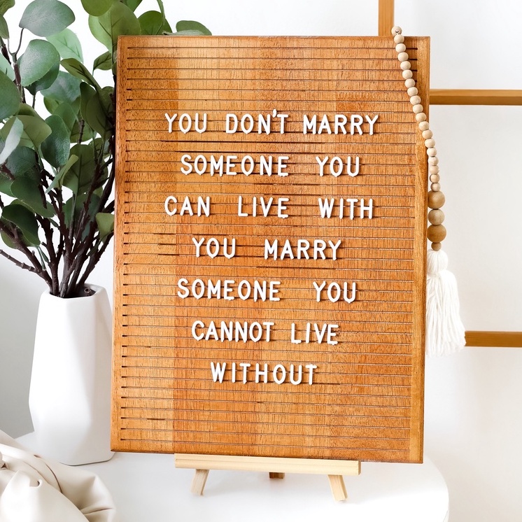 Wooden Letterboard Wooden Frame Message Board Changeable Alphabet ...