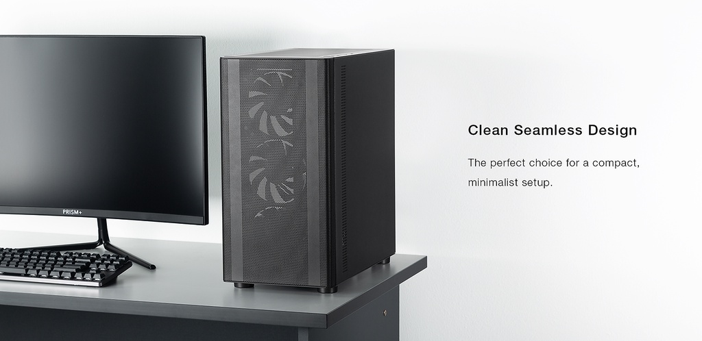 Tecware FLATLINE TG Micro-ATX / MATX Chassis / Pre-installed 4x non-RGB ...