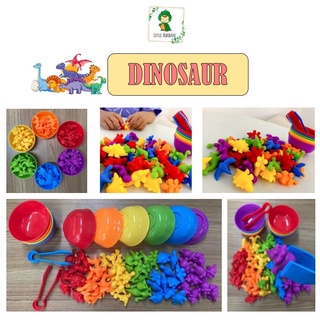 Rainbow Counting Soft Rubber Animal with Matching Sorting Bowl ...