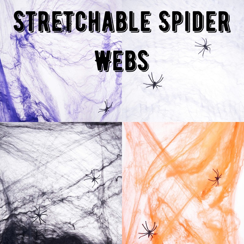 [SG Stock] Stretchable Spider Webs Reusable Halloween Decoration ...