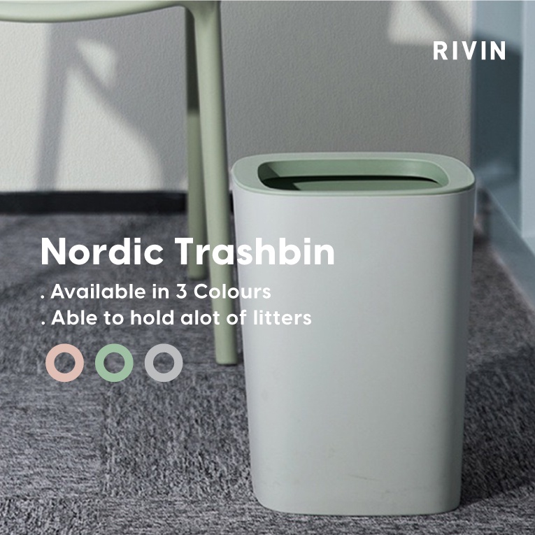 Hibiya Nordic Pastel Color Room and Office Waste Paper Bin | Shopee ...