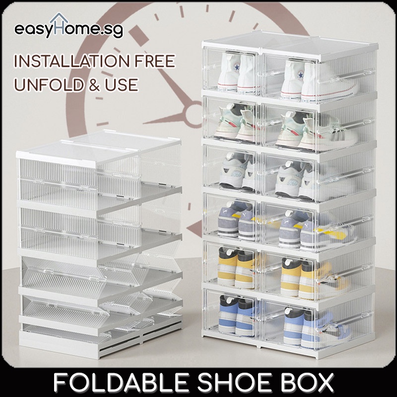Easyhome.sg Foldable Shoe Box (3 Pcs/6 PCS Bundle) Installation Free ...
