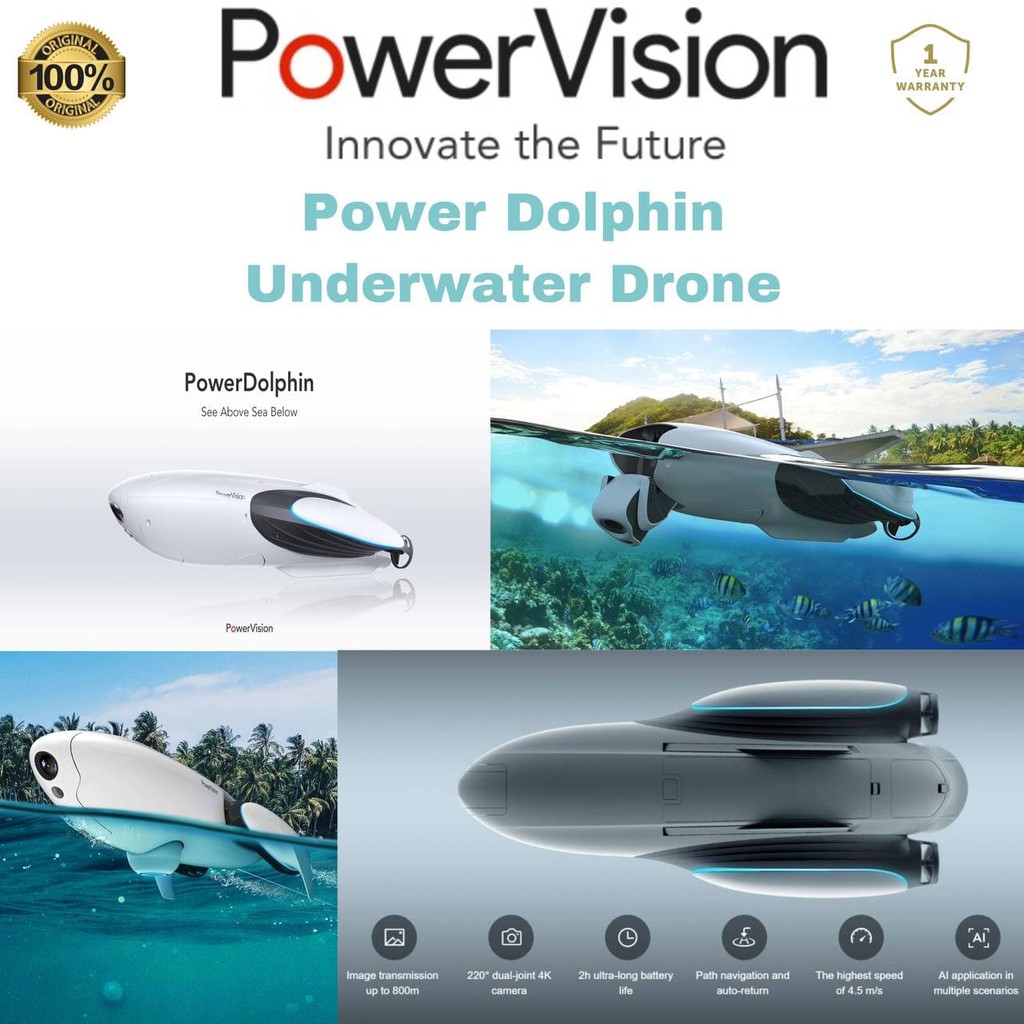 Powervision Power Dolphin Wizard Underwater Drone/ 1 Year Local ...