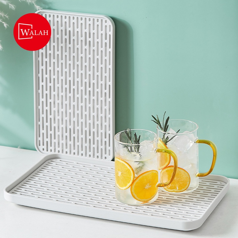 Double Layer Drain Tray Plastic Dish Drainer Drainboard for Fruits ...