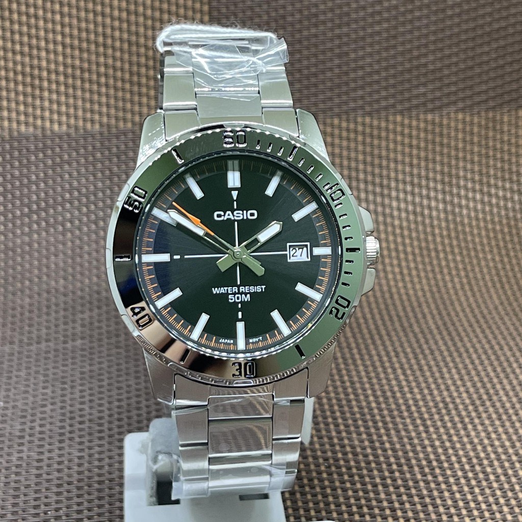 Casio Mtp Vd01d 1e2 Analog Quartz Stainless Steel Band Mens Dress Watch Shopee Singapore