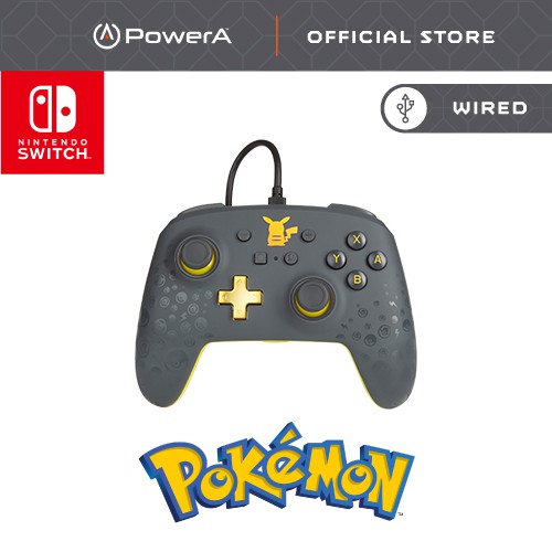 Pokemon - PowerA Nintendo Switch Enhanced Wired Controller Pikachu Grey ...