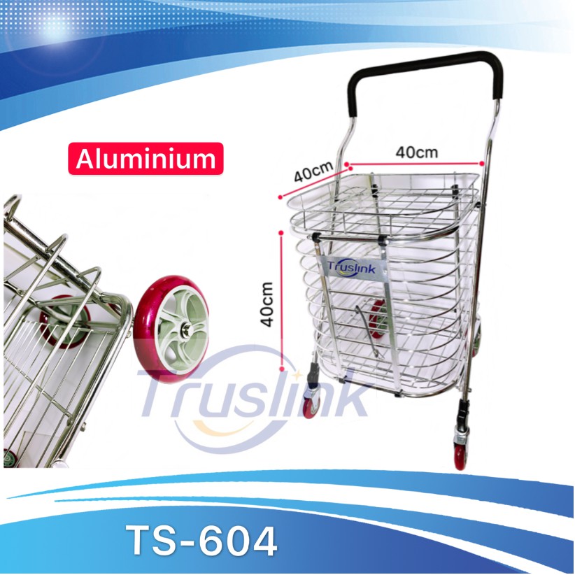 ALUMINIUM/Stainless Steel SHOPPING CART TROLLEY WITH COVER 4-wheels ...