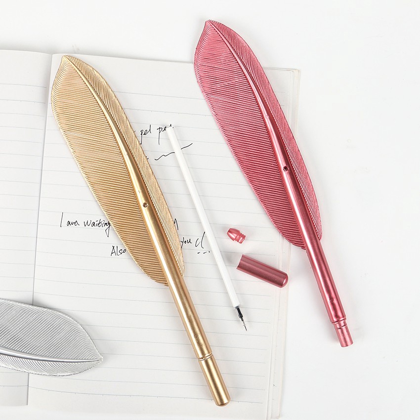 4PCS 0.38mm Gel Pen Feather cute Pens Stationery ink for kids gifts ...
