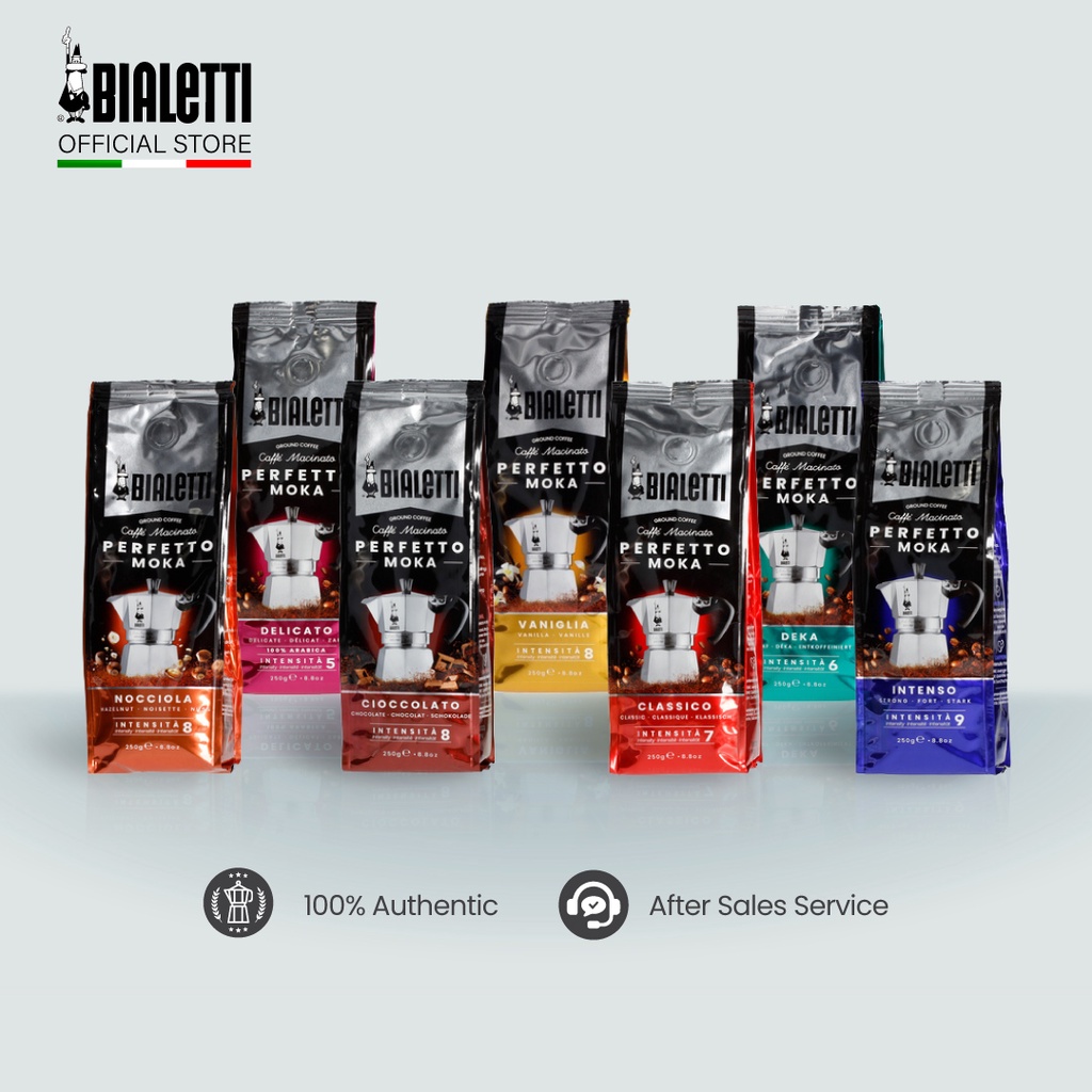 Bialetti Perfetto Moka Coffee Powder Ground Coffee Robusta Arabica ...
