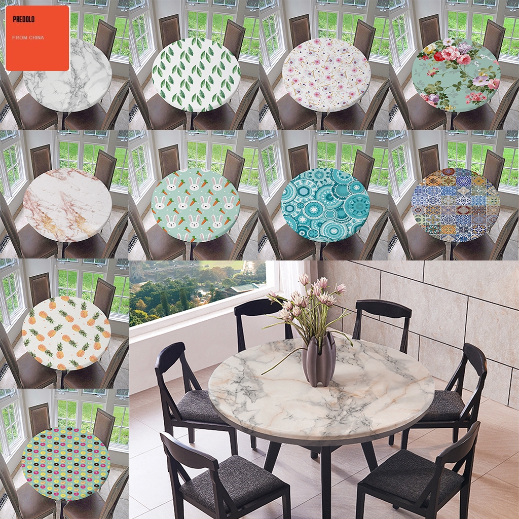 [new]Waterproof Non-slip Round Table Cover Table Cloth Decor | Shopee ...