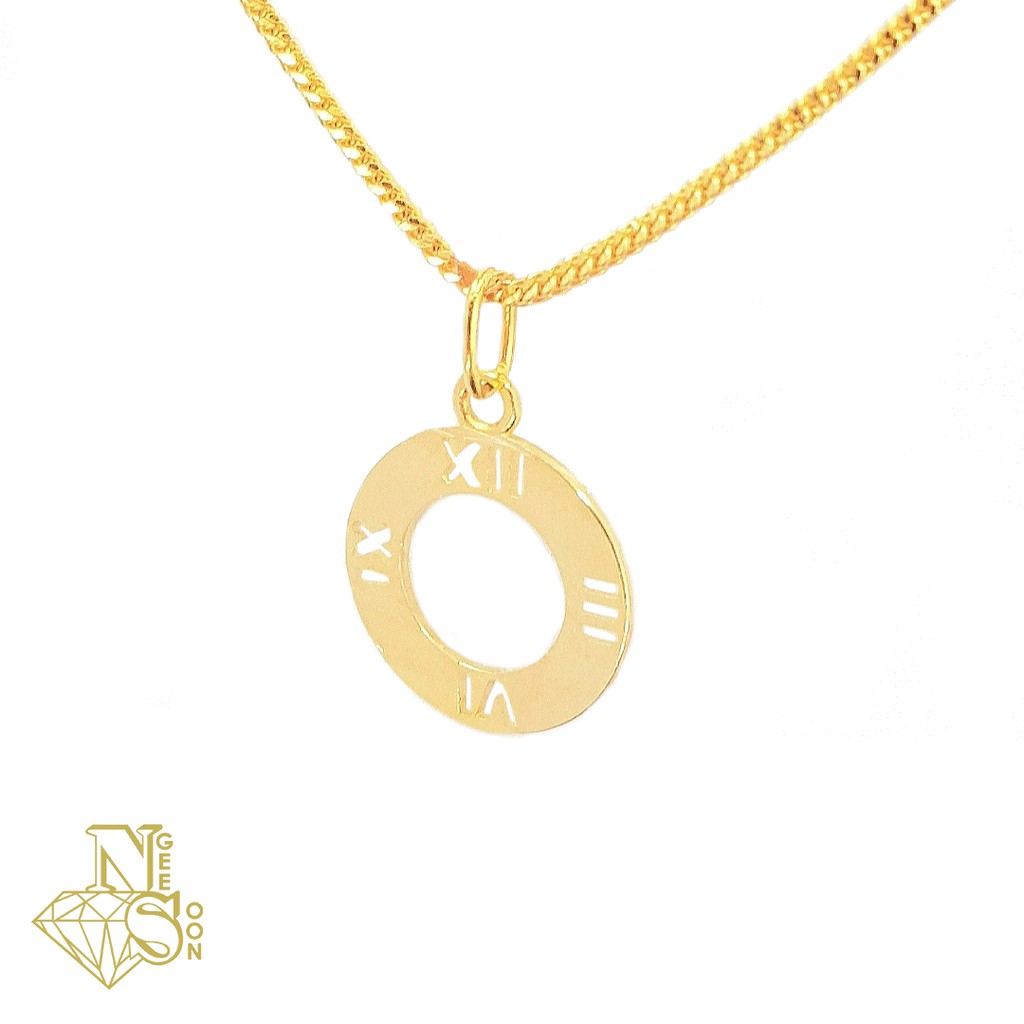 Roman Numeral Longevity Circle Pendant in 916 Gold by Ngee Soon ...