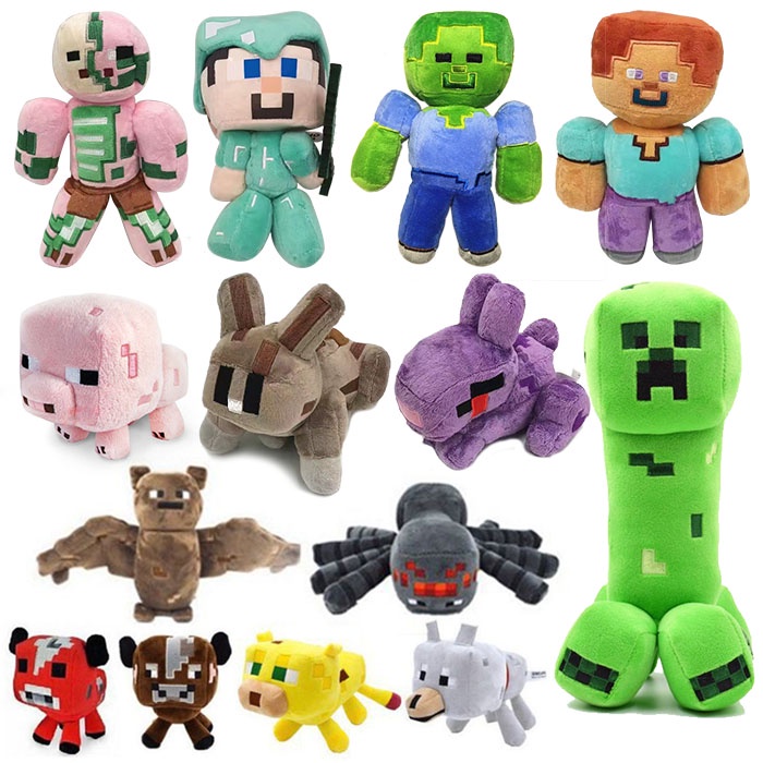 15-22cm Game Minecraft Stuffed Toys Minecraft Creeper Enderman Wolf ...