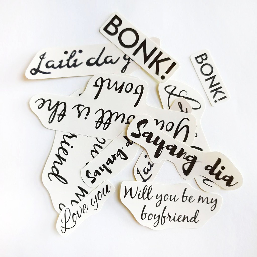 Customised Simple Word Stickers | Shopee Singapore
