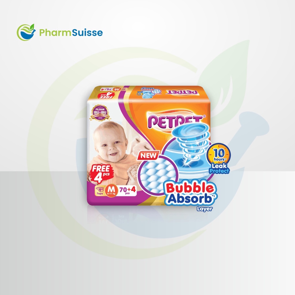 PETPET Gold+ Tape Diaper Mega Pack (M 70s/L 56s/XL 44s) | Shopee Singapore