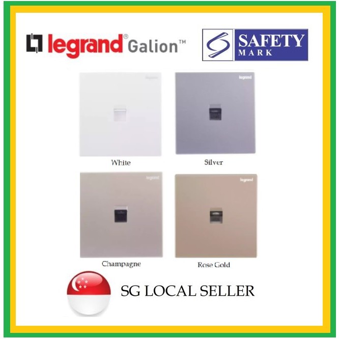 Legrand Galion RJ45 Cat6 Cat 6 Data Socket White/Silver/Rose Gold ...