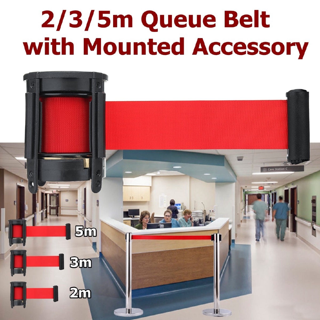 Safety Signs & Traffic Control 2M/3M Belt Stanchion Queue Barrier Wall ...