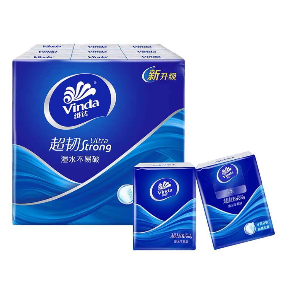 Vinda Handkerchief Paper Ultra Strong 4 Layers 8 Sheets 18 Packets ...