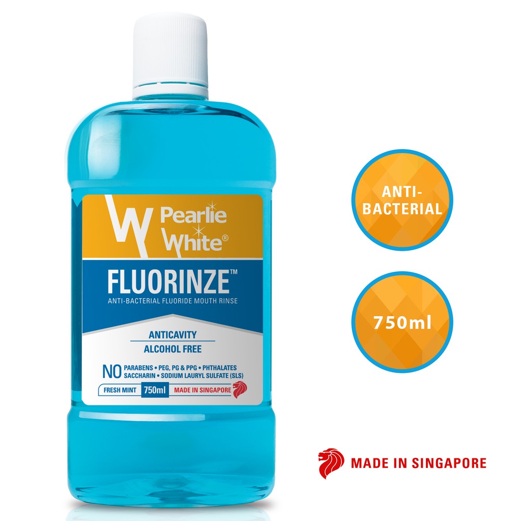 Pearlie White Fluorinze Antibacterial Fluoride Mouth Rinse 750ml ...