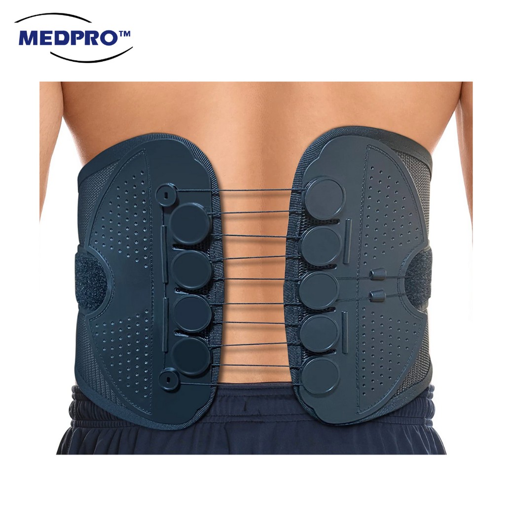 MEDPRO™ Adjustable Back Support Straps Waist Trimmer with Pulley System ...