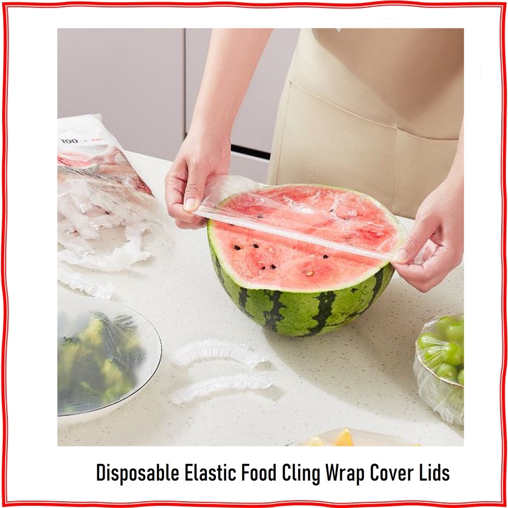 Disposable Elastic Food Cling Wrap Cover Lids 100pcs | Shopee Singapore