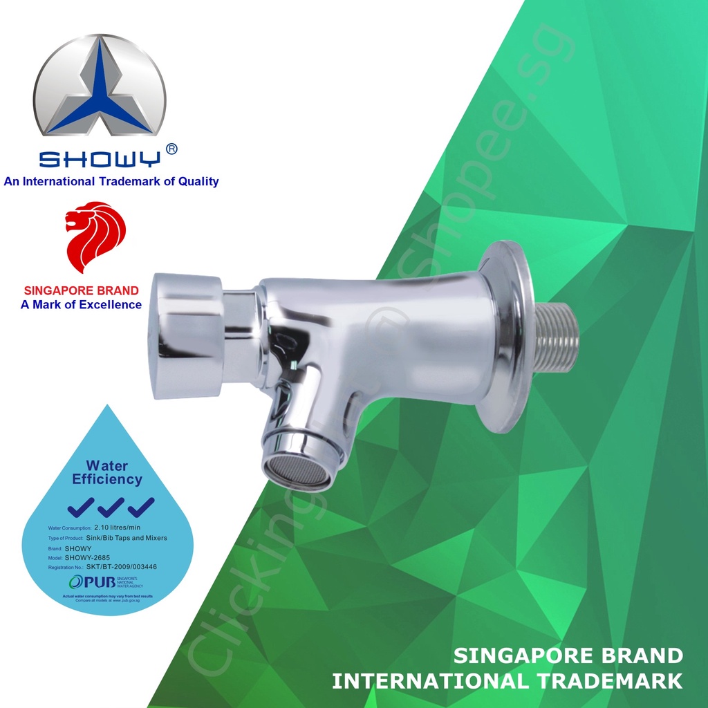 [SG LOCAL SELLER] SHOWY Self-closing Delay Action Water Saving Bib Tap ...