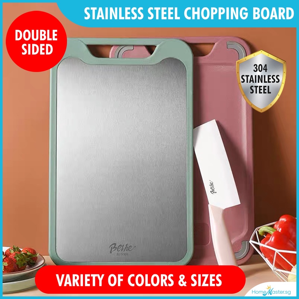[SG Ready Stock] Double Sided Stainless Steel PP Chopping Cutting Board ...