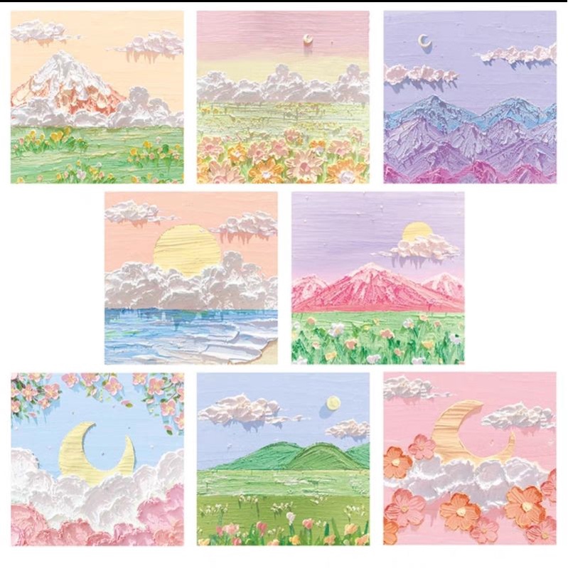 Landscape Oil Painting sticky Note Paper Memo, 80 pages, kids birthday ...