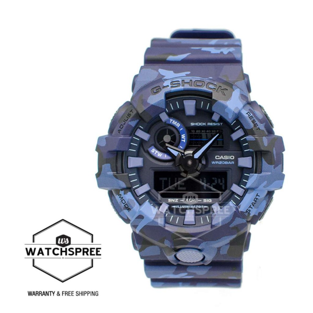 Casio G-Shock Special Color Model Navy Blue Camouflage Resin Band Watch ...