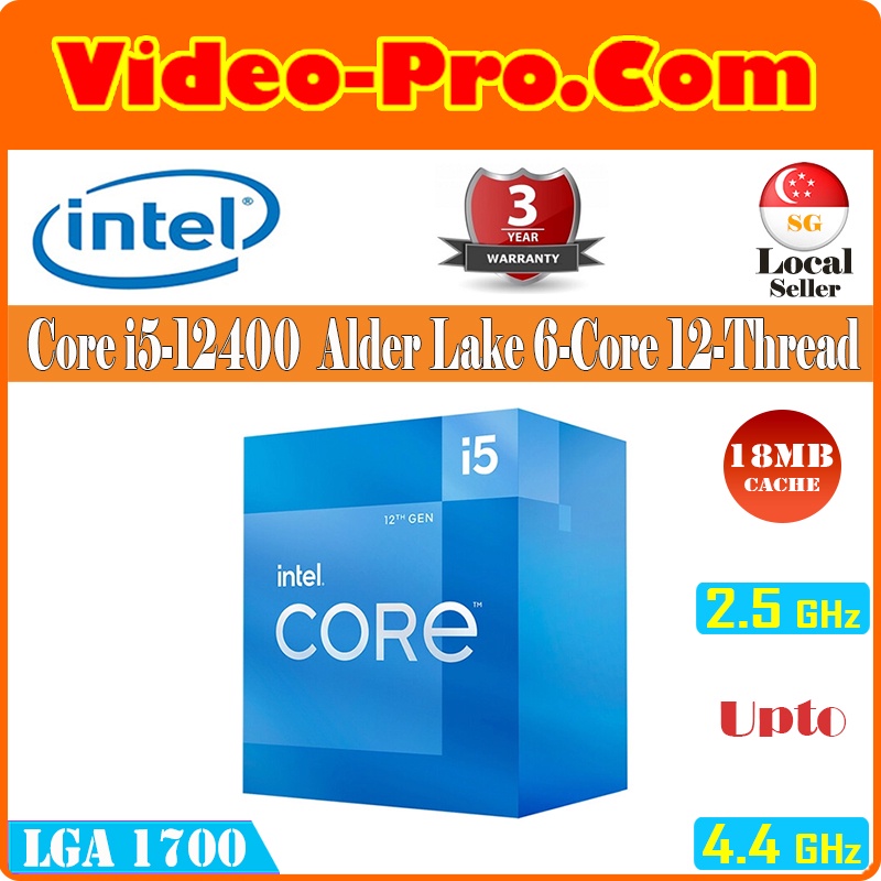 Intel Core i5-12400 2.5GHz (4.40GHz Turbo) 6-Core 12-Thread 18MB Cache ...