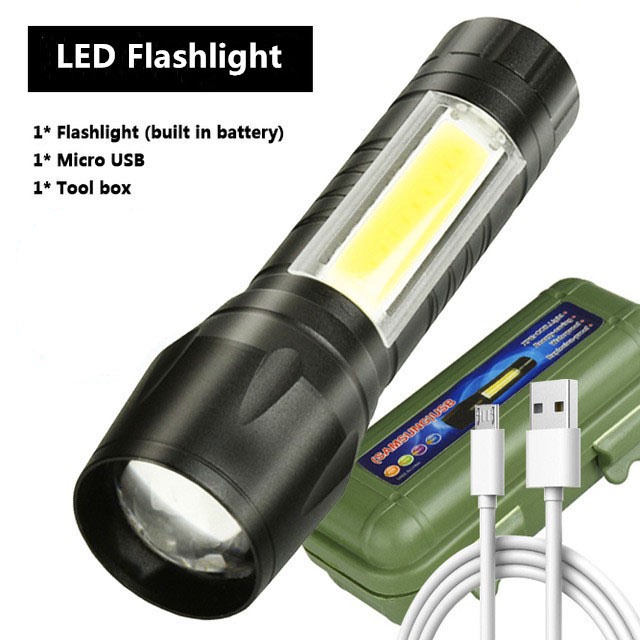 Online Exclusive 50000LM COB LED Flashlight Rechargeable Zoomable T6 ...