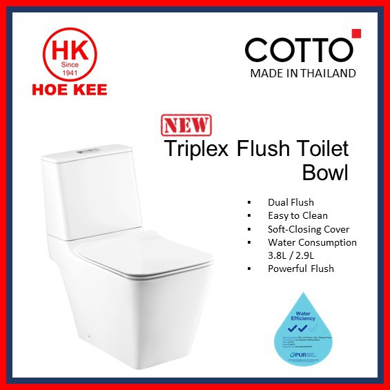 Cotto C12417/C124137 Simply Modish 2-Piece Toilet Bowl (P-Trap ...