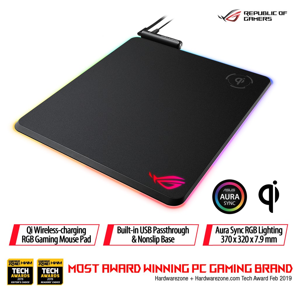 ASUS ROG BALTEUS QI Wireless Charging RGB Gaming Mouse Pad (mousepad ...