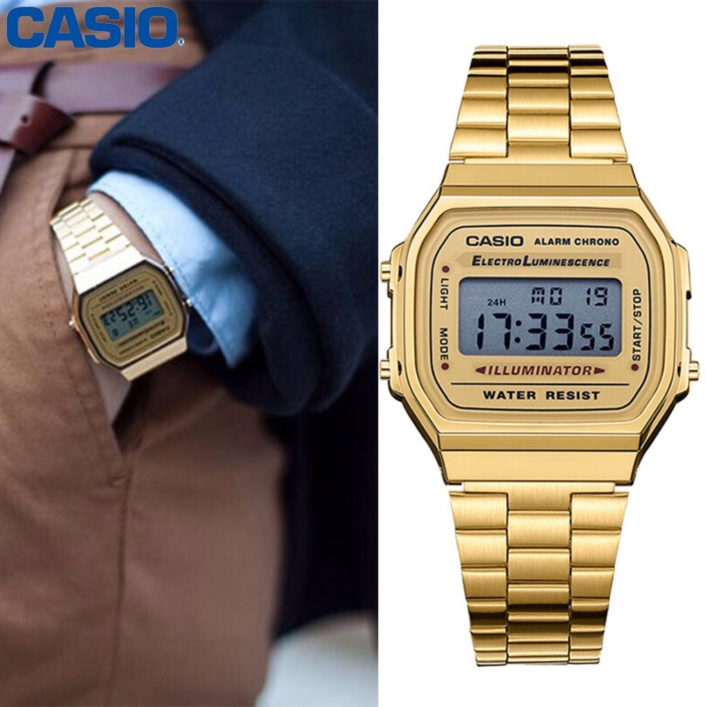 Casio A168WG-9W Digital Stainless Steel Vintage Series Watch | Shopee ...