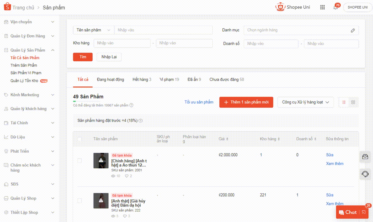 Đăng ký hàng loạt sản phẩm tham gia Chương Trình Khuyến Mãi Cùng Shopee ...