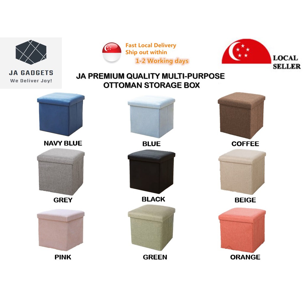JA Premium Quality Multi-Purpose Ottoman Storage Box Sofa Foldable ...